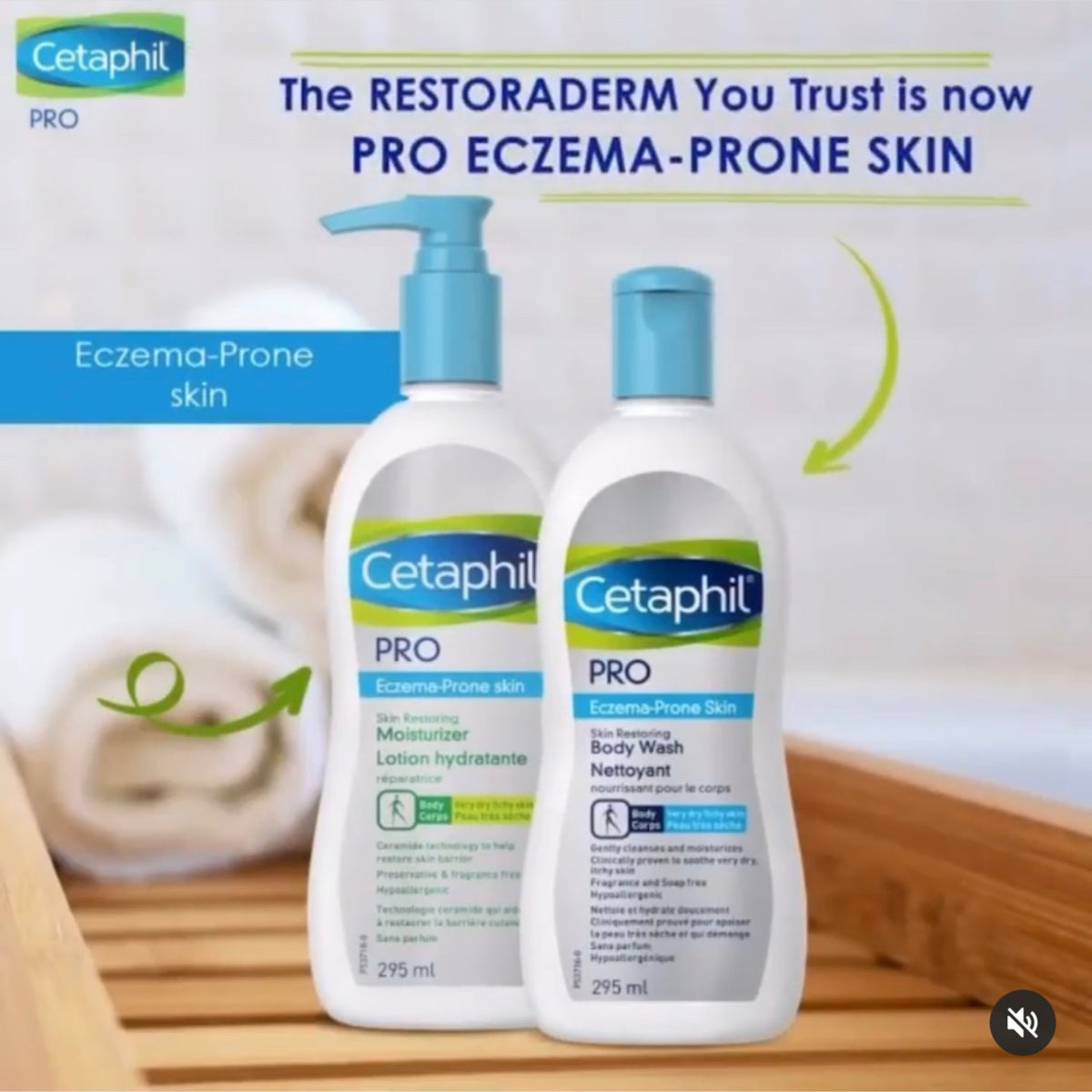 Cetaphil Pro Eczema Prone Skin body lotion & Body Wash Package